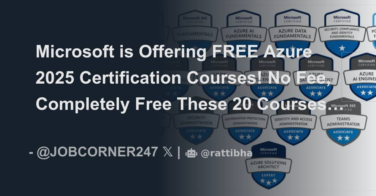 Microsoft is Offering FREE Azure 2025 Certification Courses! No Fee ...