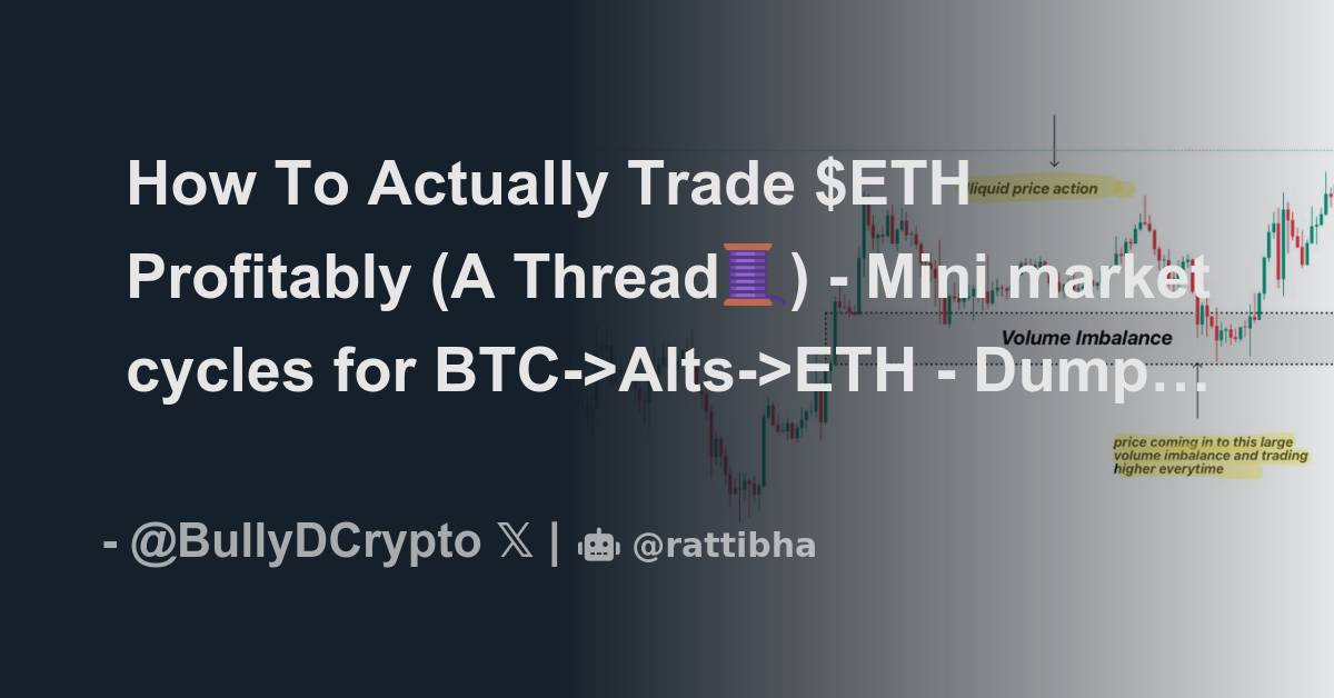 How To Actually Trade $ETH Profitably (A Thread🧵) - Mini market cycles ...