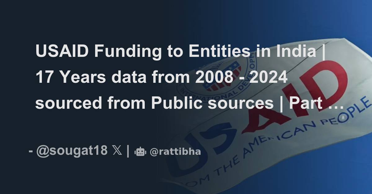 USAID Funding to Entities in India | 17 Years data from 2008 - 2024 sourced from Public sources ...
