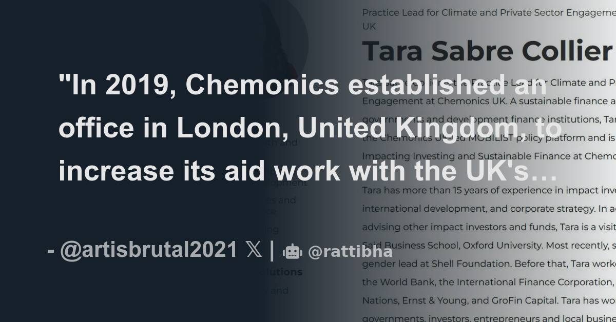 "In 2019, Chemonics established an office in London, United Kingdom, to ...