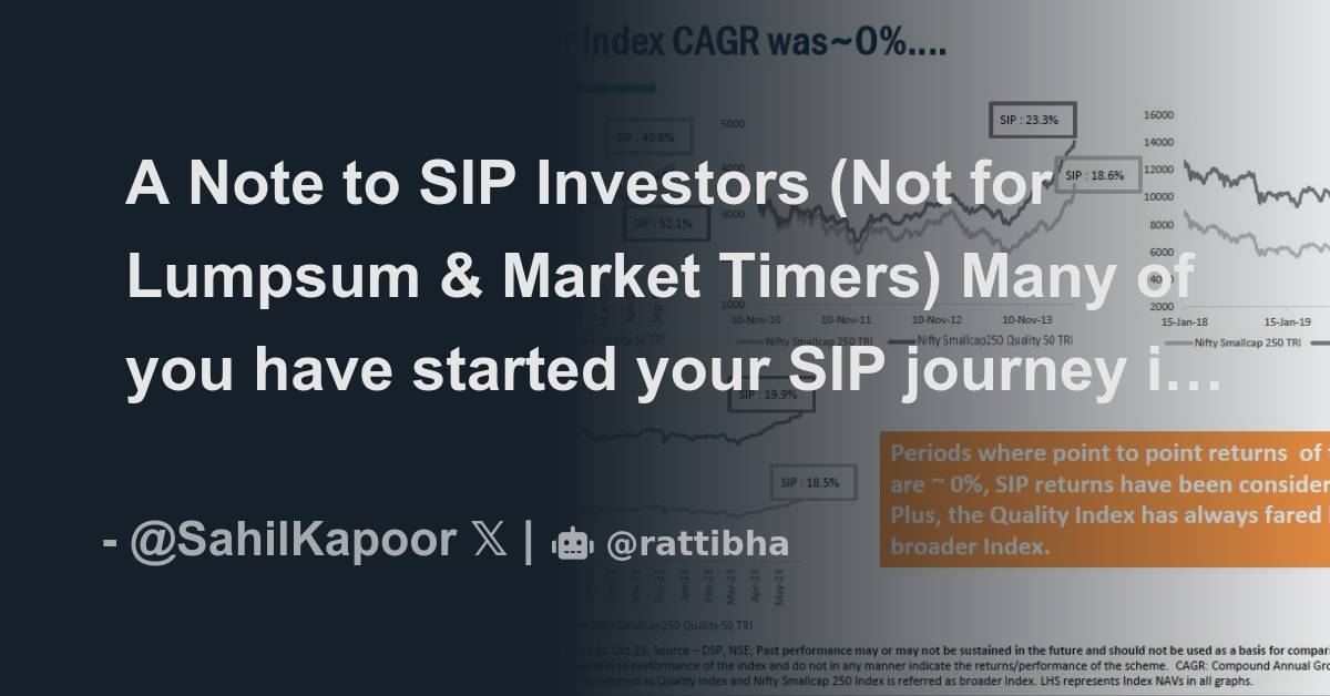 A Note to SIP Investors (Not for Lumpsum & Market Timers) Many of you ...